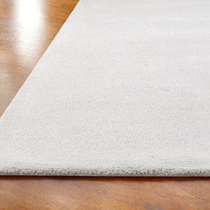 Gray Area Rug for Bedroom, Modern Rug, Solid Color Wool Rug for Living ...