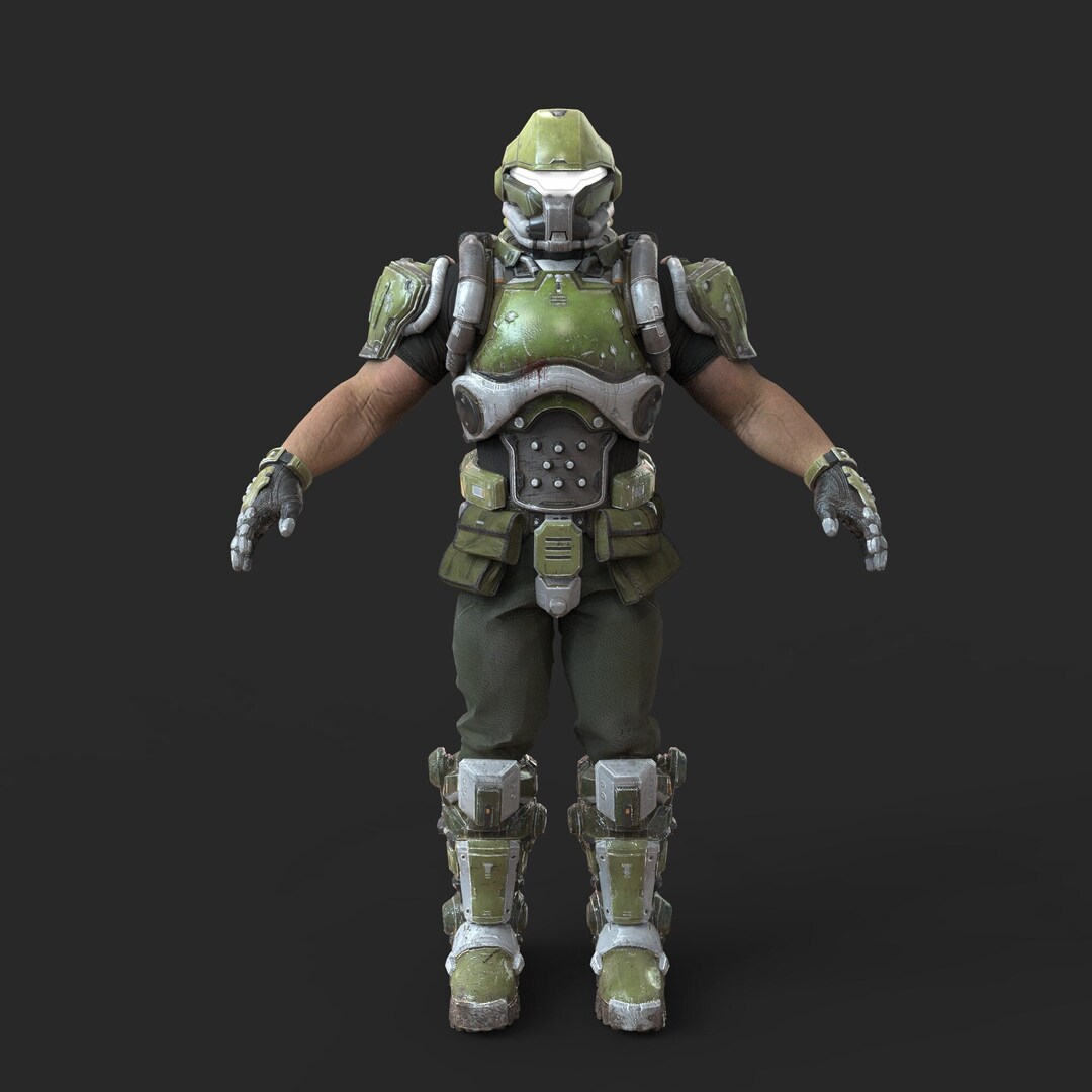 Doomguy 3 Marine Custom Full Body Wearable Armor With Helmet 3D Model ...