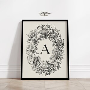 Personalized NAME Initial Custom ALPHABET Art Print, Customizable ...