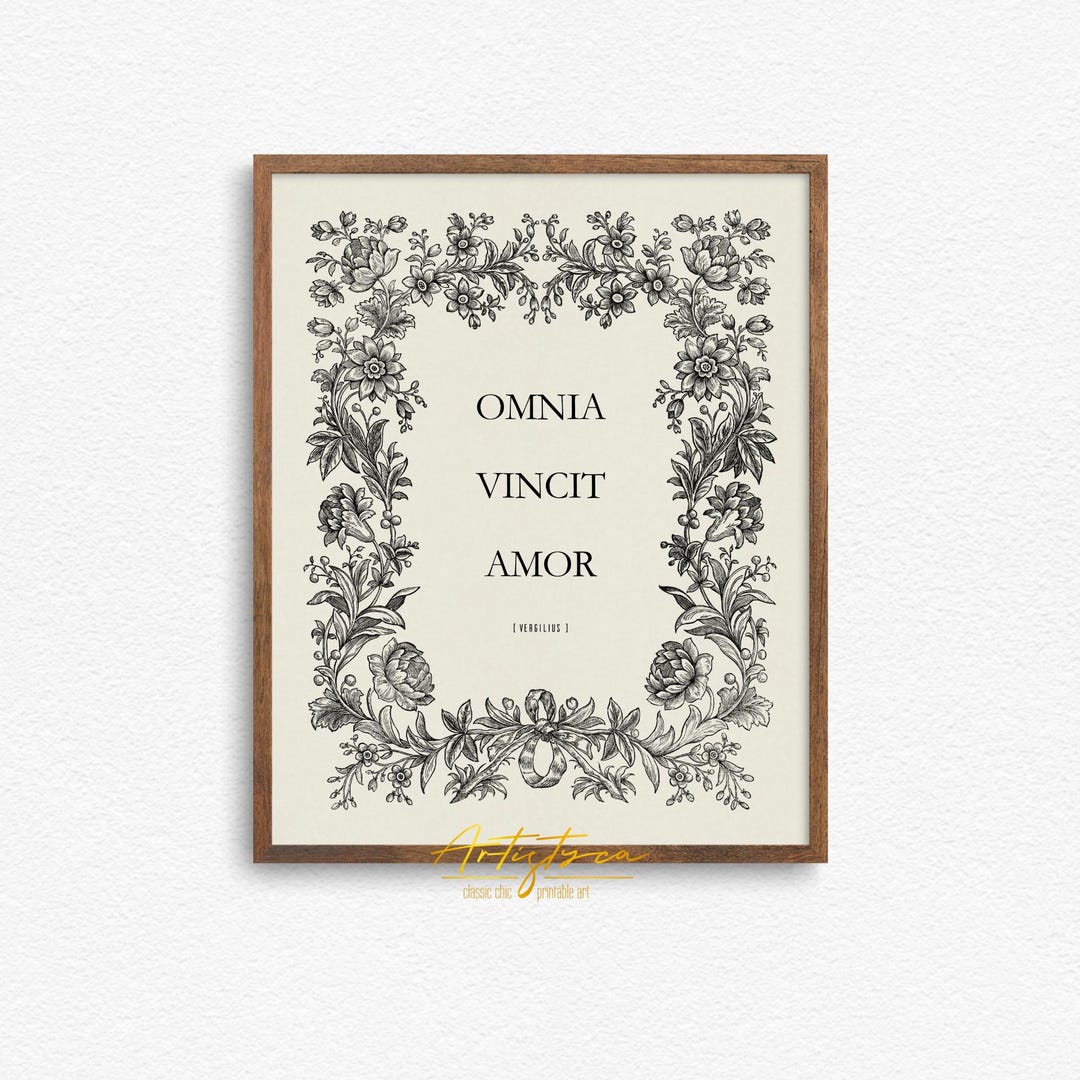 LOVE Latin Proverb Poster Neutral Wall Art LATIN Quote Motto Saying ...