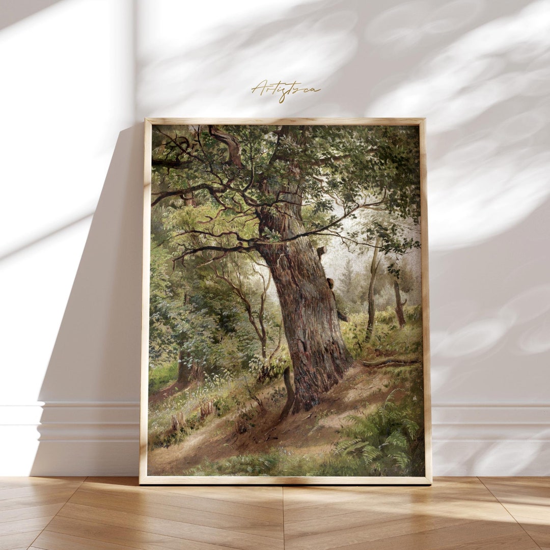 TREE Wall Art PRINT, FOREST Tree Vintage Painting, Tree Country Home ...