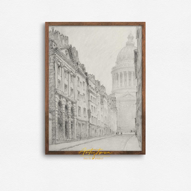 PARIS DRAWING Wall Art 3 Piece Print Set, FRENCH Parisian Cityscape ...