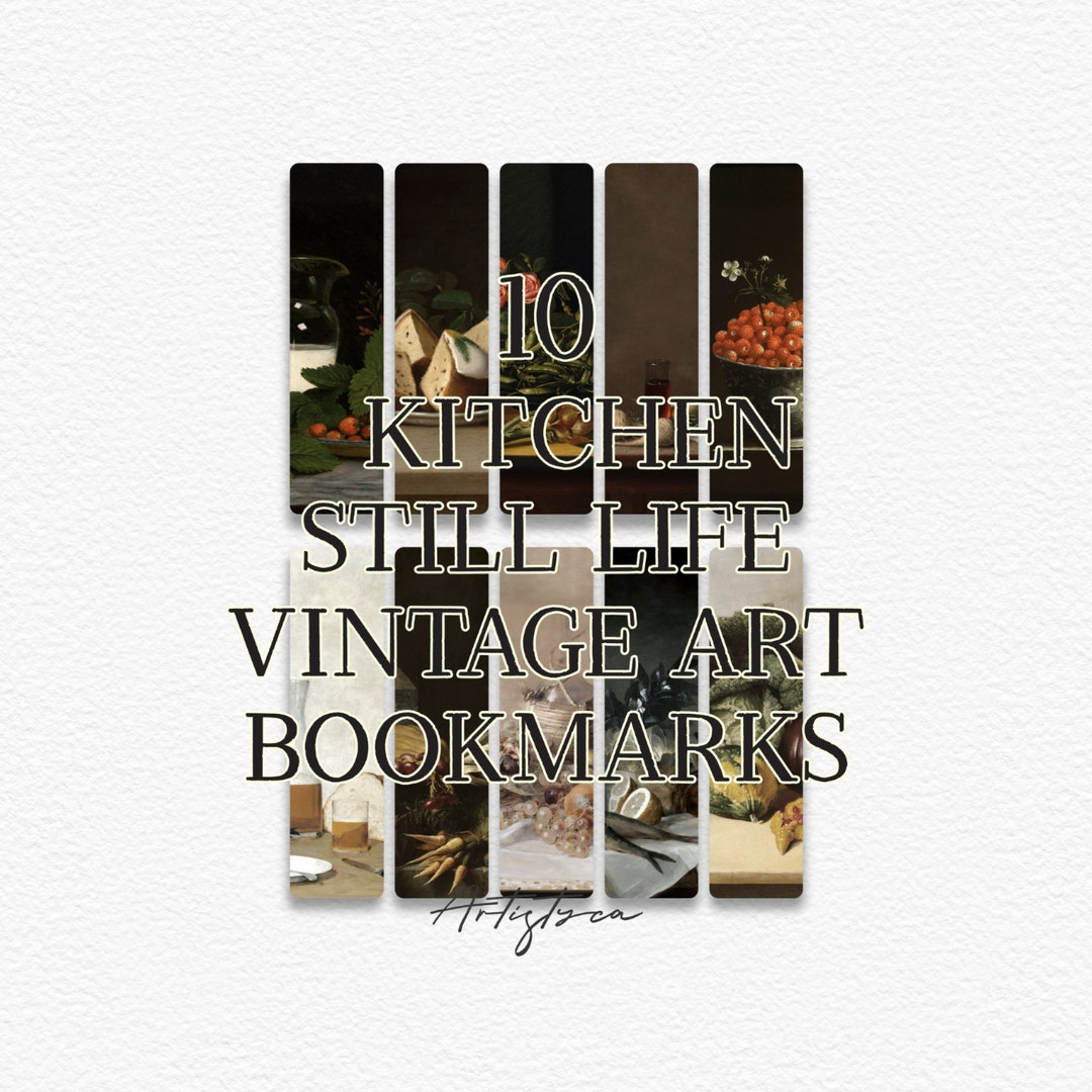 10 PRINTABLE BOOKMARKS Set, KITCHEN Still Life Vintage Art, Book Lover ...