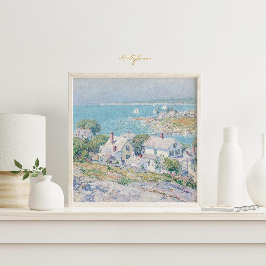 COASTAL COTTAGES Wall Art, Spring COTTAGE Digital Print, Marine ...