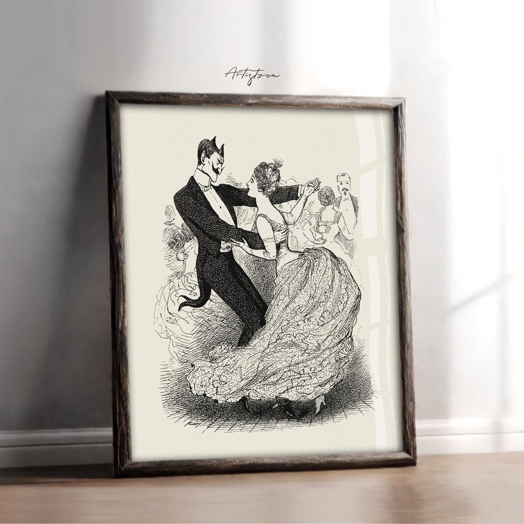 DEVIL DANCE Digital Print, DEVIL Lady Couple Wall Art, Devil Costume ...