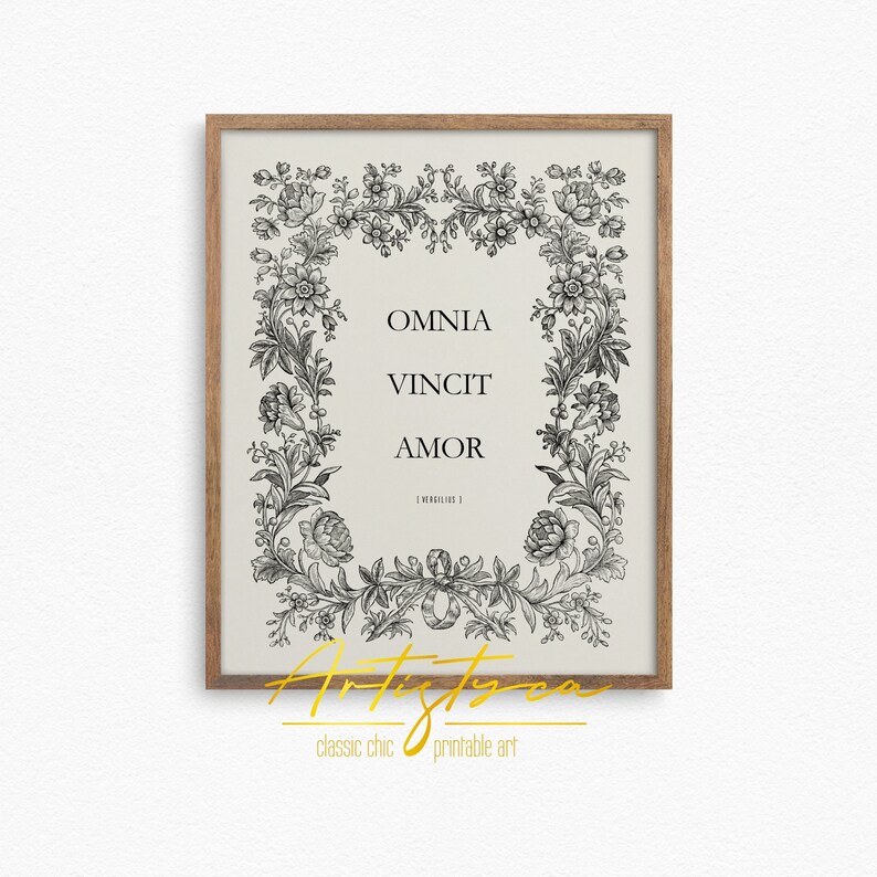 LATIN QUOTE LOVE Wall Art Print, Digital Vintage Drawing Room Decor ...