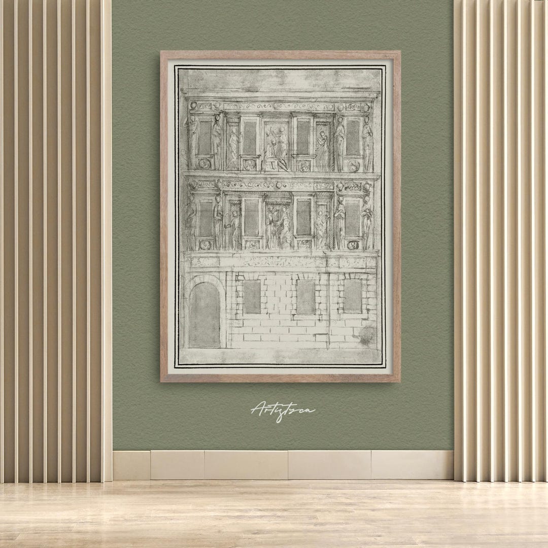 Italian RENAISSANCE Wall Art Print, Italian RENAISSANCE Vintage Sketch ...