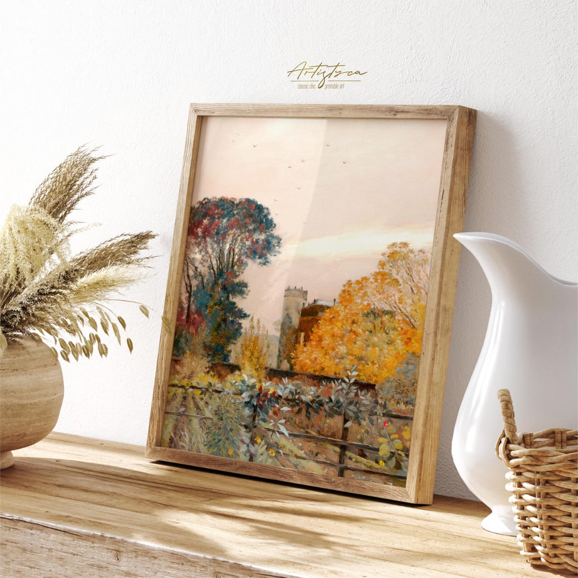 FALL Season Poster Digital Print Vintage Wall Art FRENCH Castle Poster ...