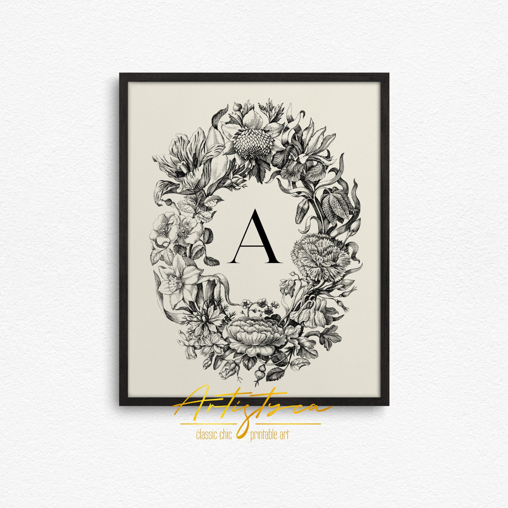 Personalized NAME Initial Custom ALPHABET Art Print, Customizable ...