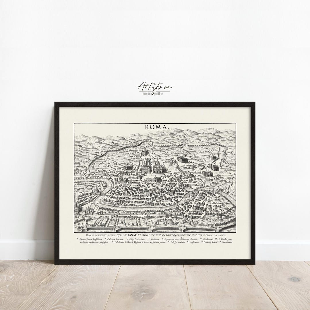 Ancient ROME Map, Vintage Drawing, ROME Map Print, Digital Wall Art ...