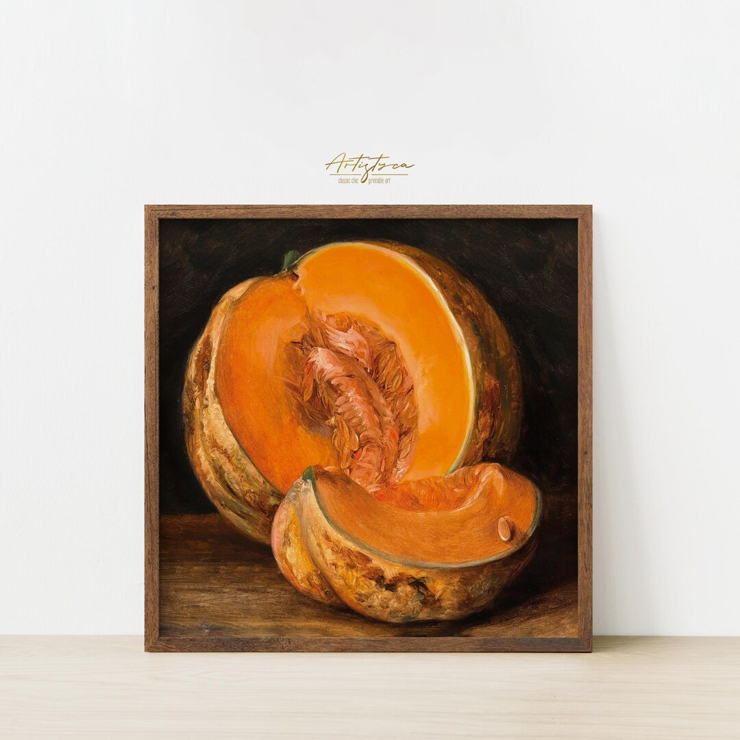 PUMPKIN Fall Season Wall Art Victorian Painting PUMPKIN Square Poster ...