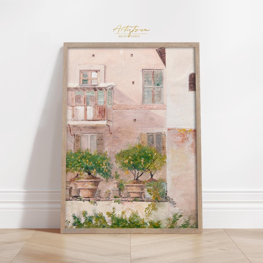 ITALIAN GARDEN Wall Art, Italian Lemon Tree Print, MEDITERRANEAN Wall ...