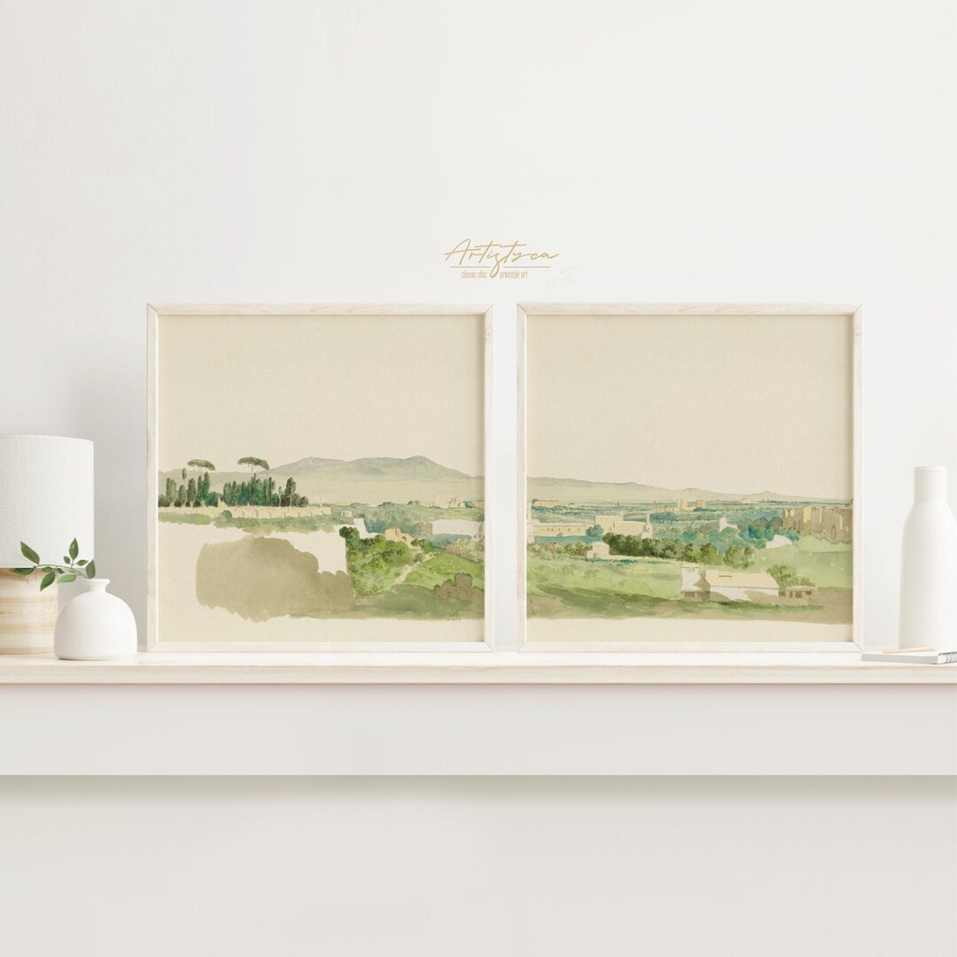 ITALIAN Campagna Poster 2 Digital Print Set Italian Retro Wall Art ...