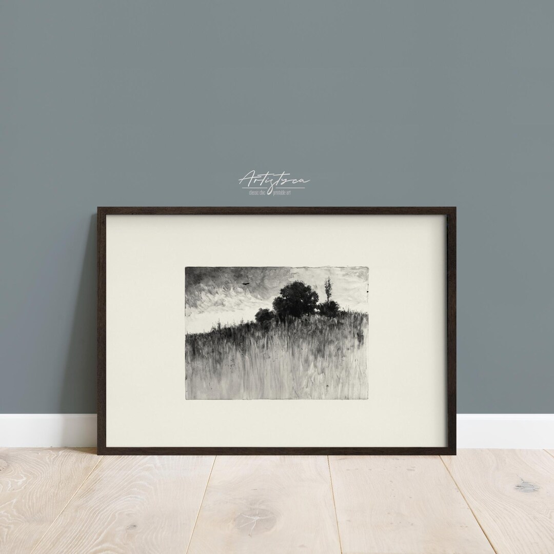 Bat LANDSCAPE WALL ART Print, Dark Gothic Moody Creepy Spooky Ink ...