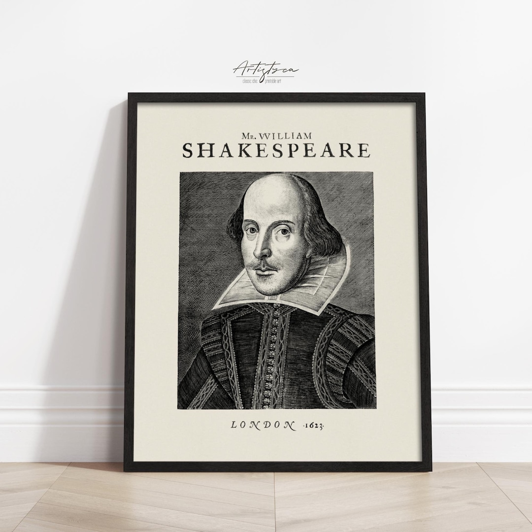 WILLIAM SHAKESPEARE Portrait Vintage Wall Art Print, the Bard Printable ...