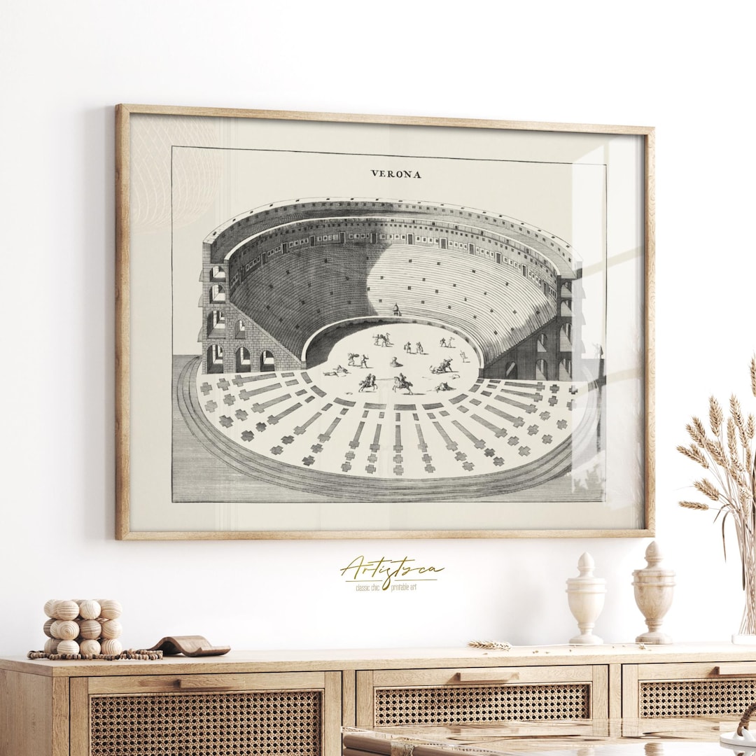 VERONA Arena Sketch Print ITALIAN Wall Art Arena of Verona Poster ...