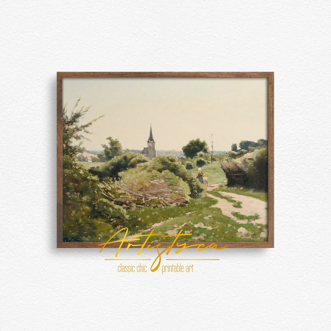 FRENCH Countryside Landscape Painting COUNTRY Cottage RUSTIC Art ...
