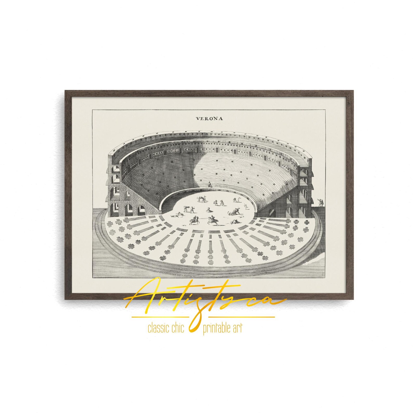 Arena of VERONA Sketch ITALIAN Wall Art Verona Digital Poster Verona ...
