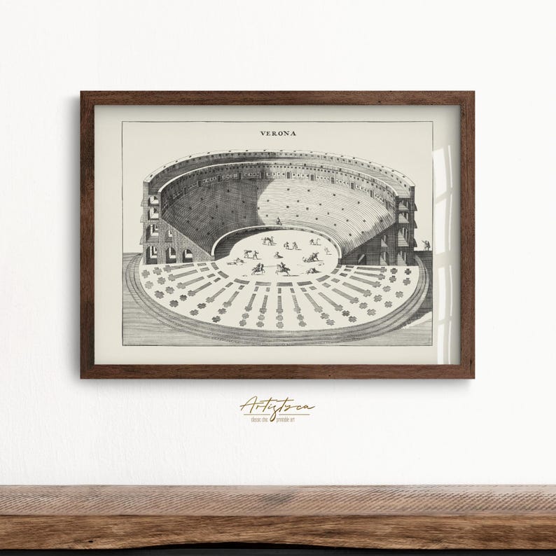 Arena of VERONA Sketch ITALIAN Wall Art Verona Digital Poster Verona ...