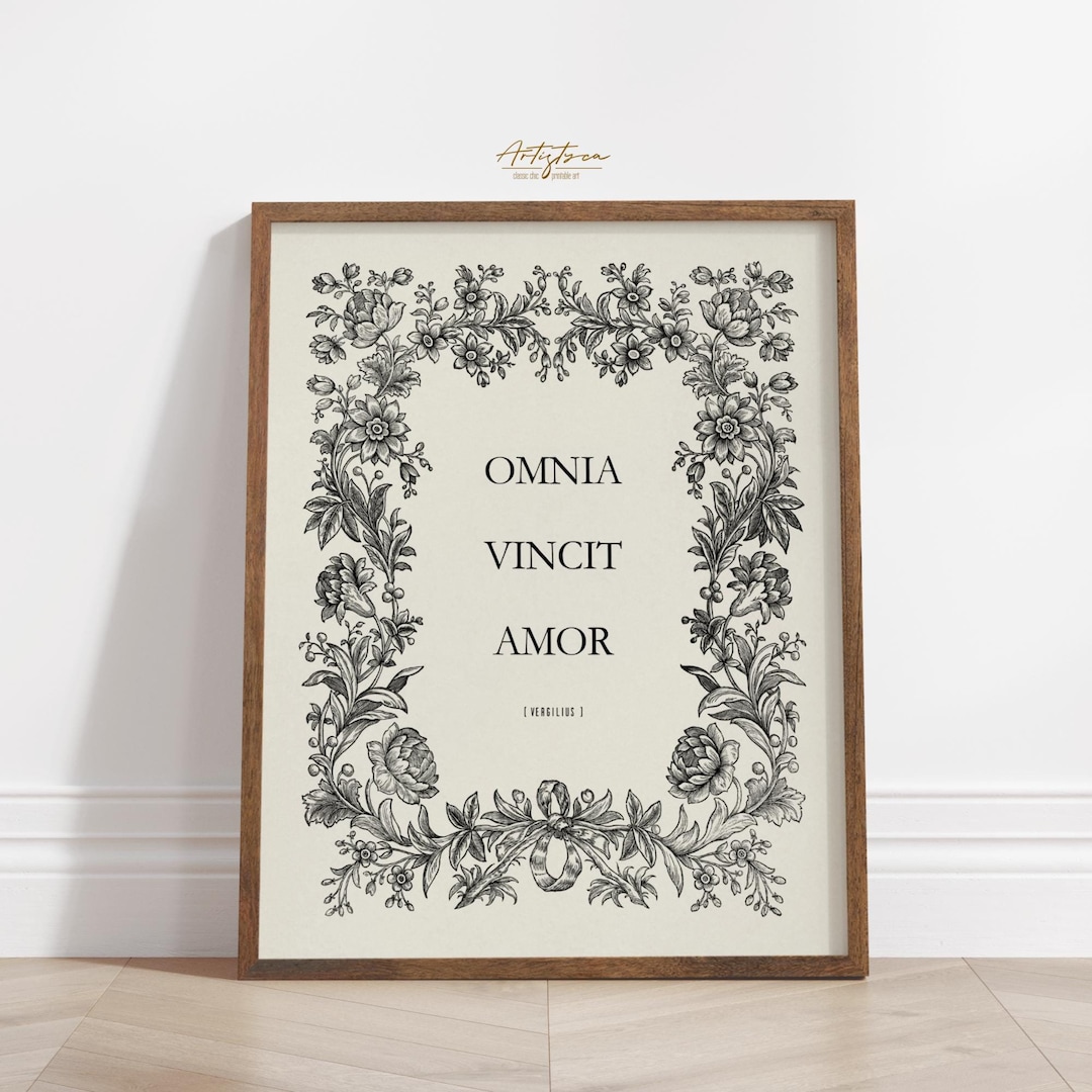 LATIN QUOTE LOVE Wall Art Print, Digital Vintage Drawing Room Decor ...