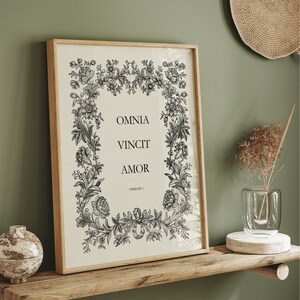 LATIN QUOTE LOVE Wall Art Print, Digital Vintage Drawing Room Decor ...