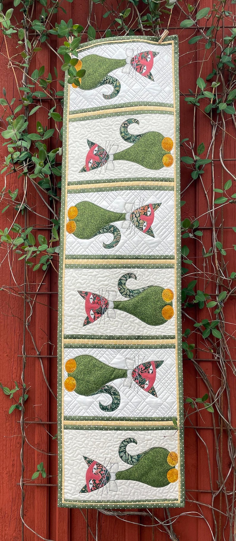 Cool Cats Applique Quilt Pattern: Scrap-friendly Table Runner (PDF) - Etsy