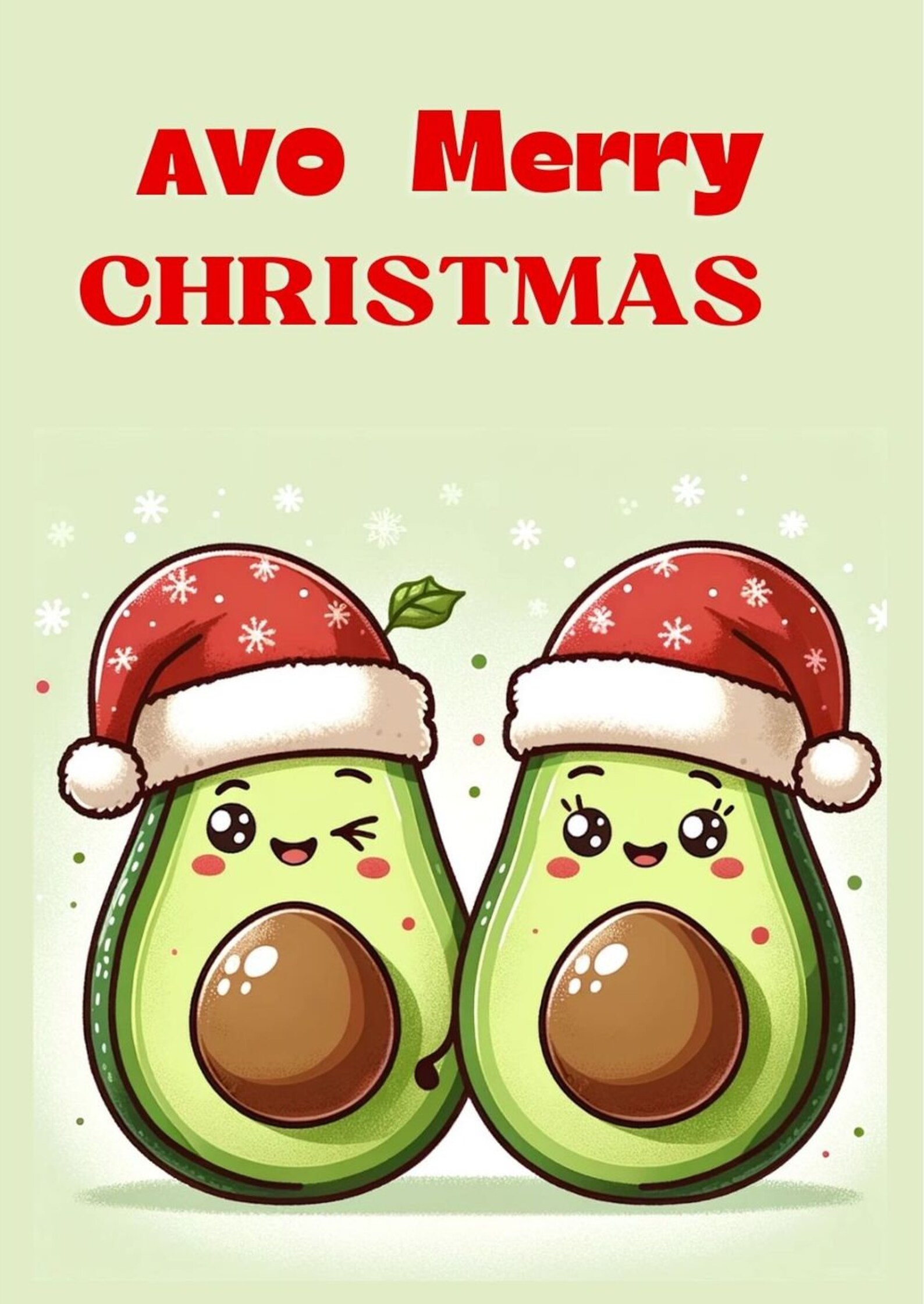 Avo Merry Christmas Cute Avocado Christmas Card - Etsy
