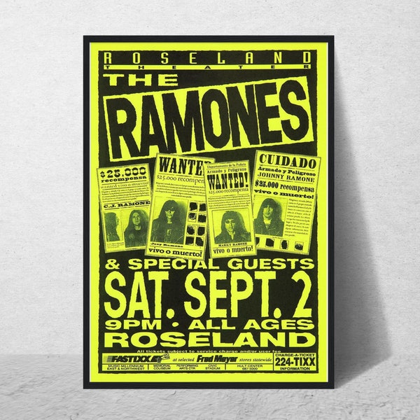 The Ramones Concert Poster - Etsy