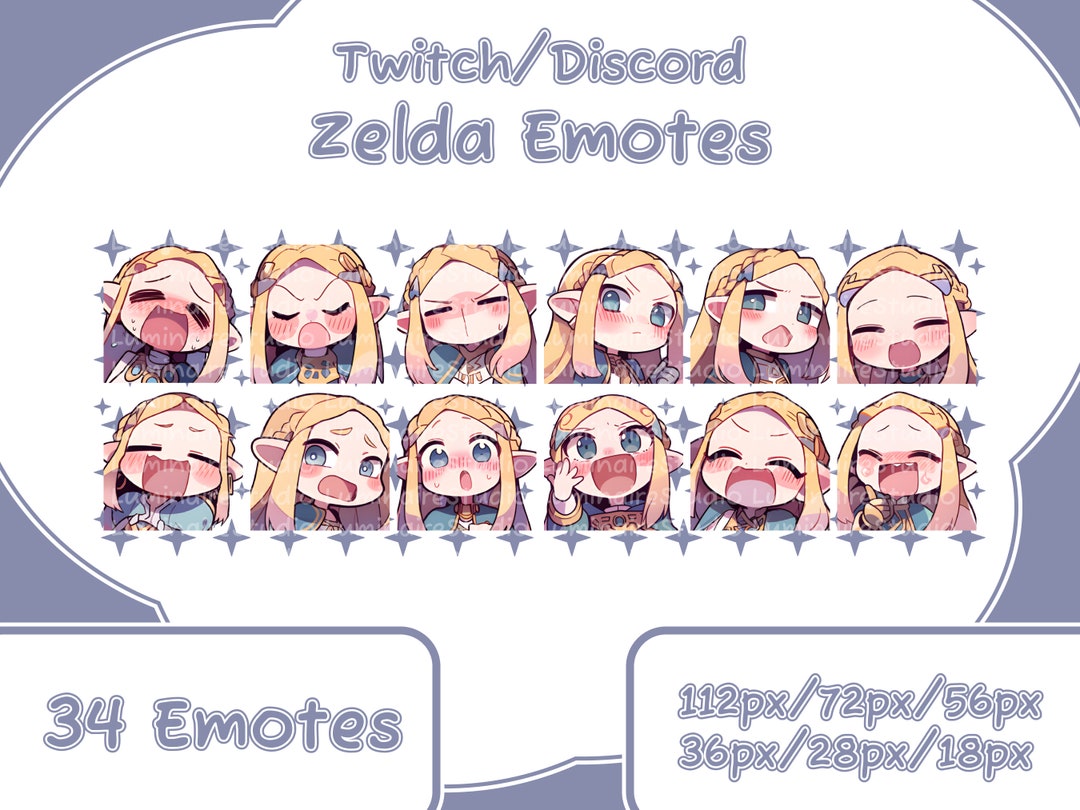 34 Zelda From the Legend of Zelda Emotes for Twitch Streamers, Discord ...