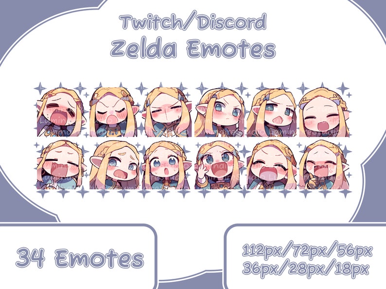 34 Zelda From the Legend of Zelda Emotes for Twitch Streamers, Discord ...