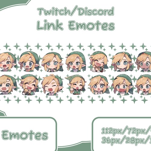 Link Legend of Zelda Emotes for Twitch Streamers Discord - Etsy