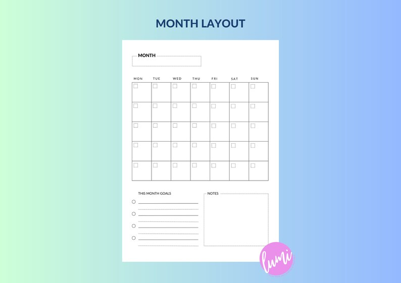 Minimalist Planner Set Undated and Printable, Day Layouts, Week Layouts ...