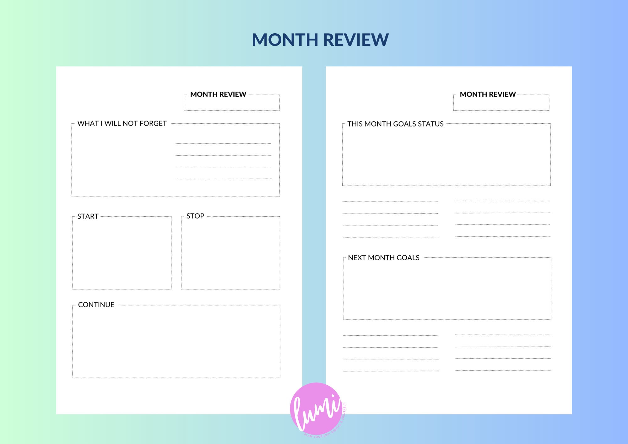 Minimalist Planner Set Undated and Printable, Day Layouts, Week Layouts ...