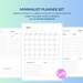 Minimalist Planner Set Undated and Printable, Day Layouts, Week Layouts ...