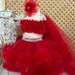 Red Baby Girl Tulle Dress, Girl Puffy Dress, Red Girl Photoshoot Dress, Toddler Tulle Party ...