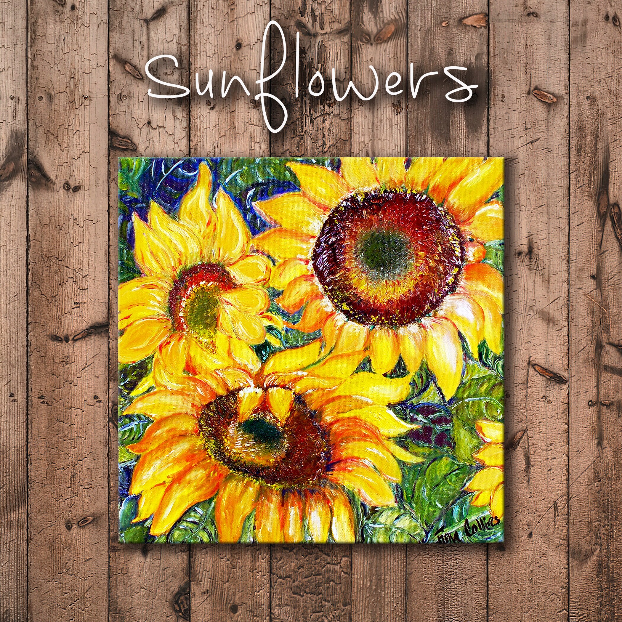 Fiona Collins Sunflower 4x4 Wooden Coasters - Hand Crafted From Baltic ...