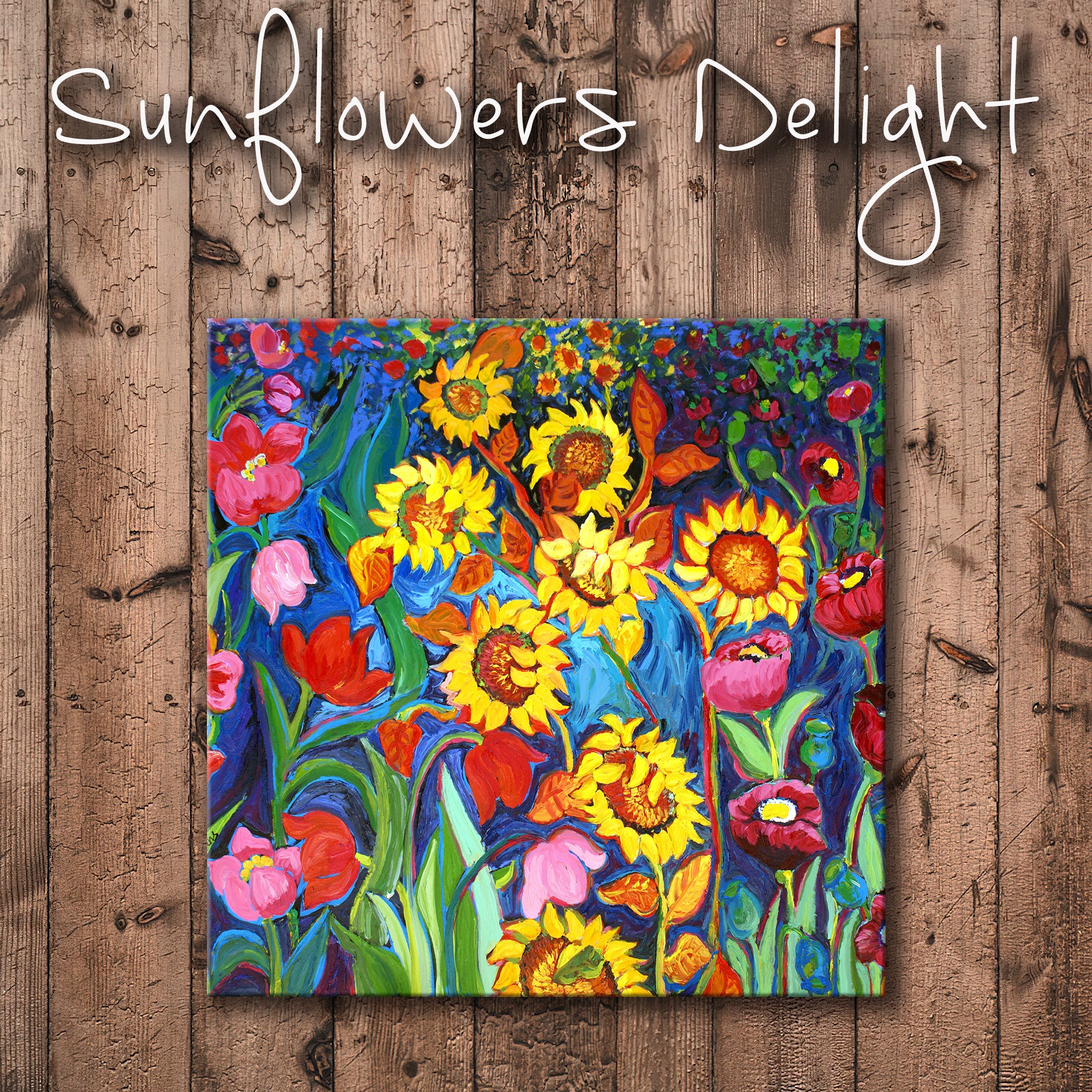 Fiona Collins Sunflower 4x4 Wooden Coasters Hand Crafted - Etsy