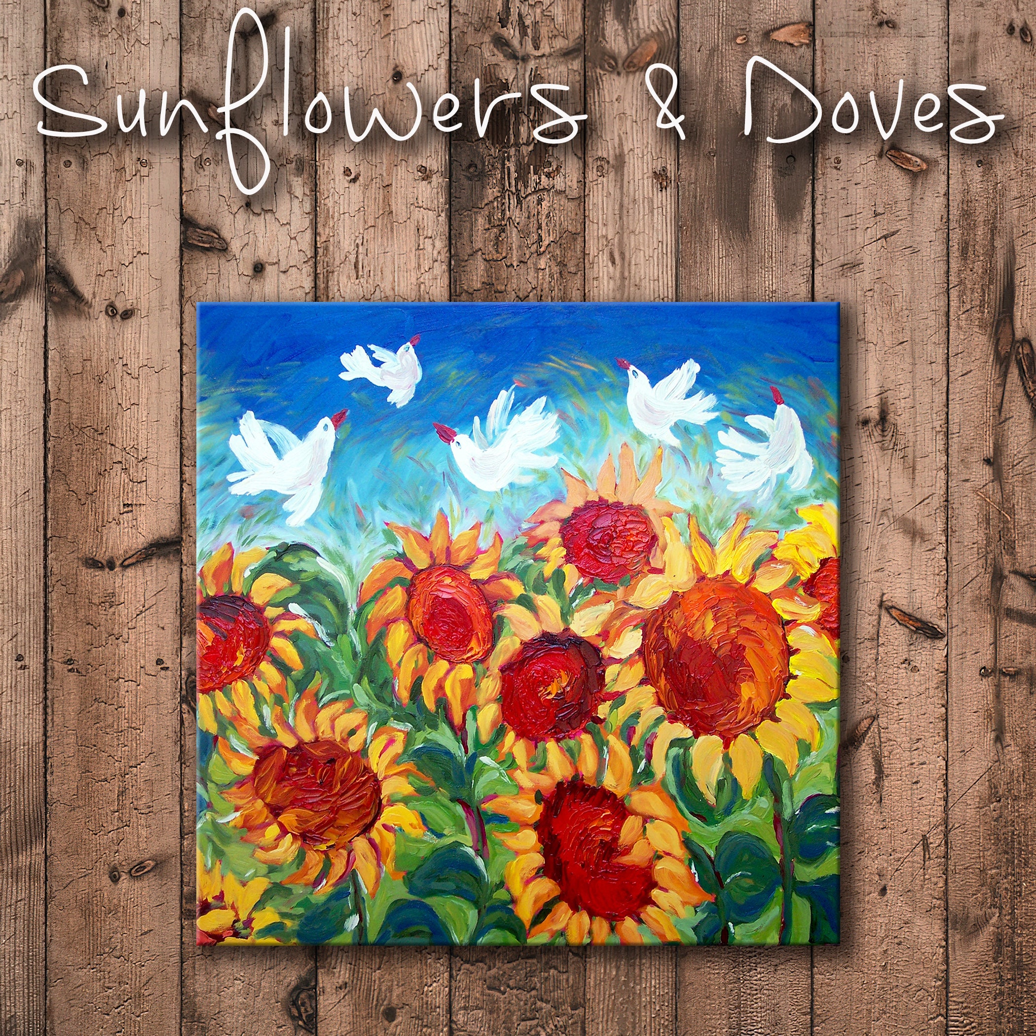 Fiona Collins Sunflower 4x4 Wooden Coasters Hand Crafted - Etsy