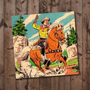 Vintage Western Cowboy Coasters - Wooden Drink Coasters - 4 X 4 - High ...