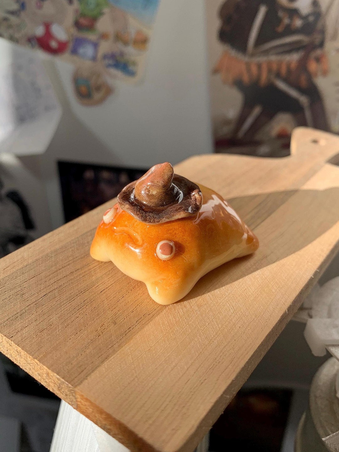 Polymer Clay Desk Friend| Grumpy Pastry Dessert Rain Wizard Frog - Etsy