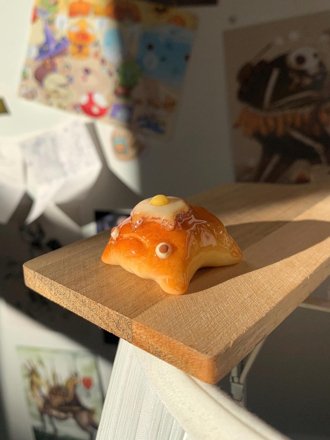 Polymer Clay Desk Friend| Grumpy Pastry Dessert Rain Frog | Lucky Egg ...