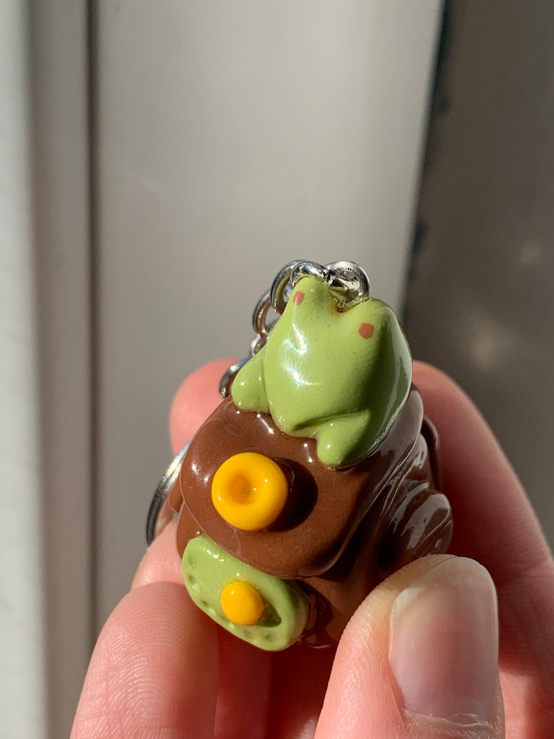 Frog Keychain Cute Polymer Clay Accessory Travel Frog on A Backpack - Etsy