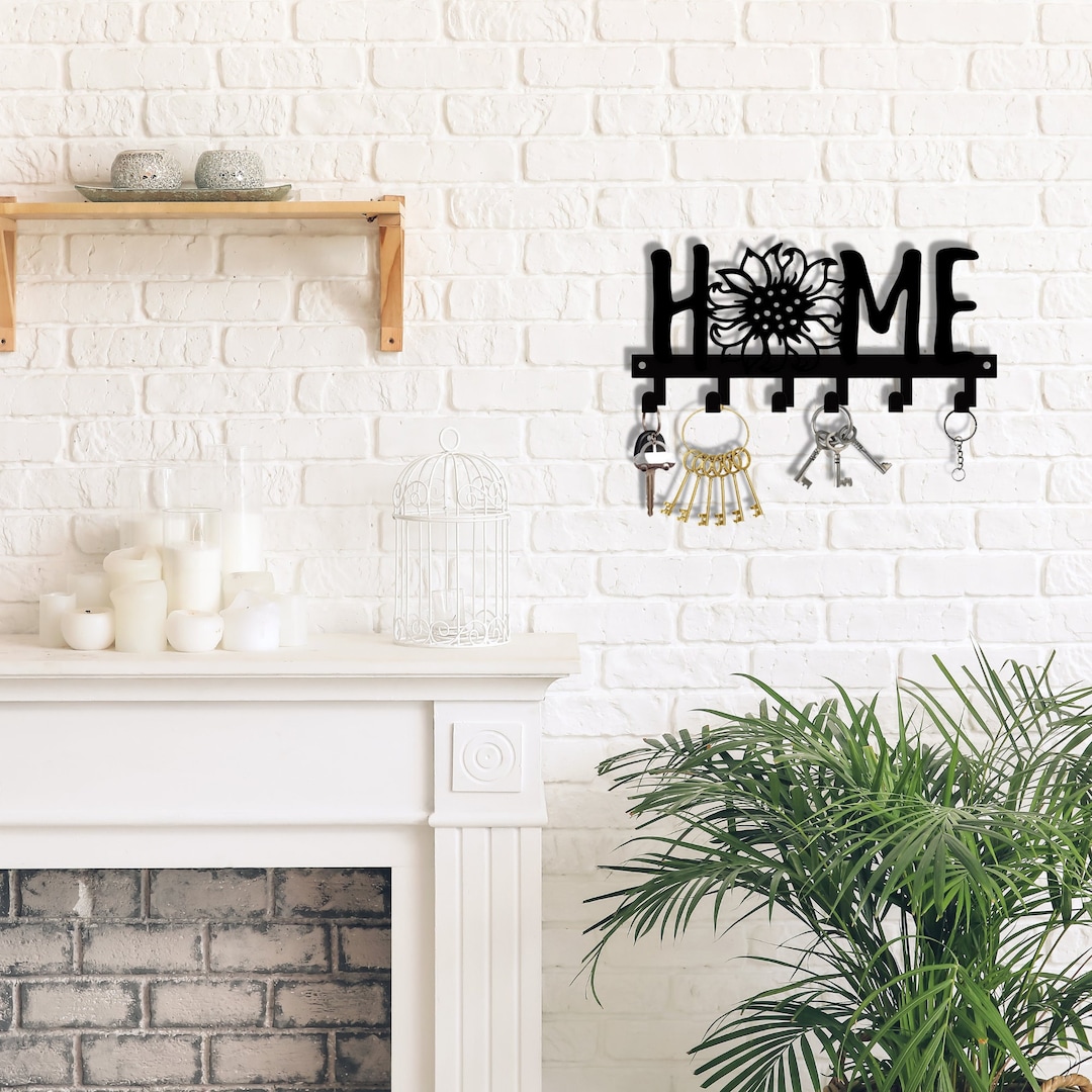 Home Metal Key Rack Cute Entryway Organizer Floral Metal - Etsy