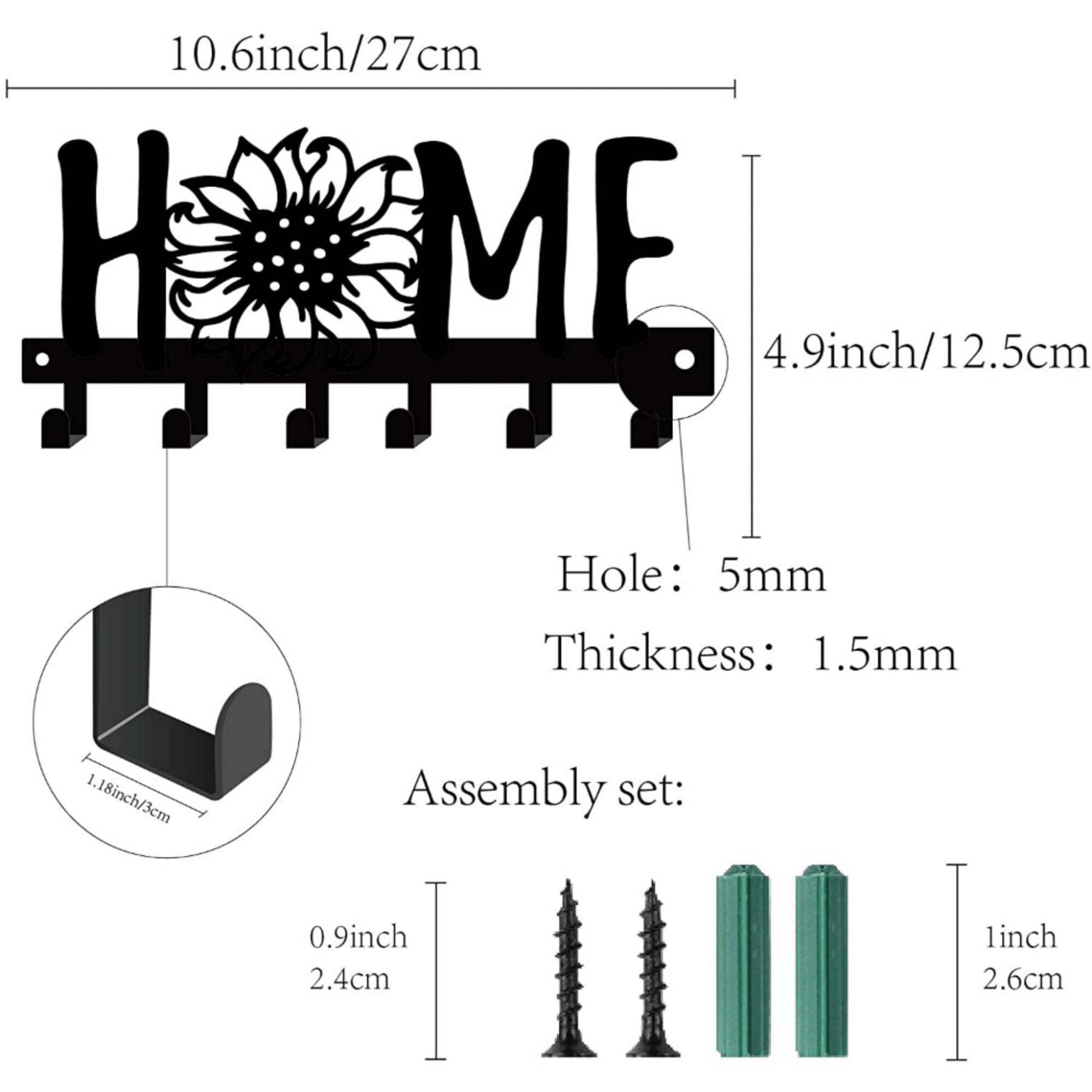 Home Metal Key Rack Cute Entryway Organizer Floral Metal - Etsy