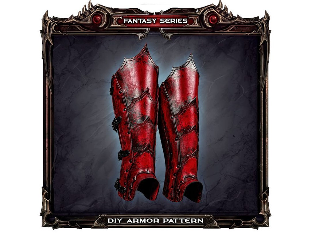 Fantasy Greaves Leather Armor Pattern, Set of Leg Armor Pdf, Leather ...