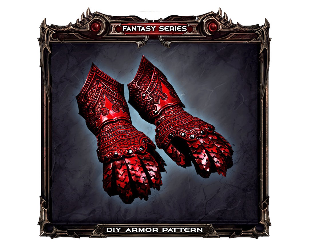 Fantasy Gauntlet PDF Pattern, Leather Gauntlets, Leather Armor Men's ...