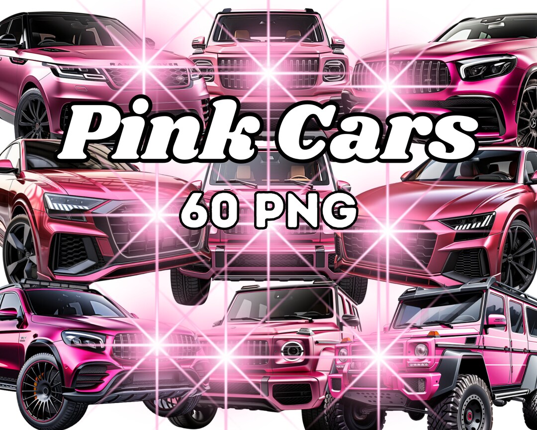 Pink Cars Clipart 60 Transparent PNG Doll Car Clipart Pink - Etsy