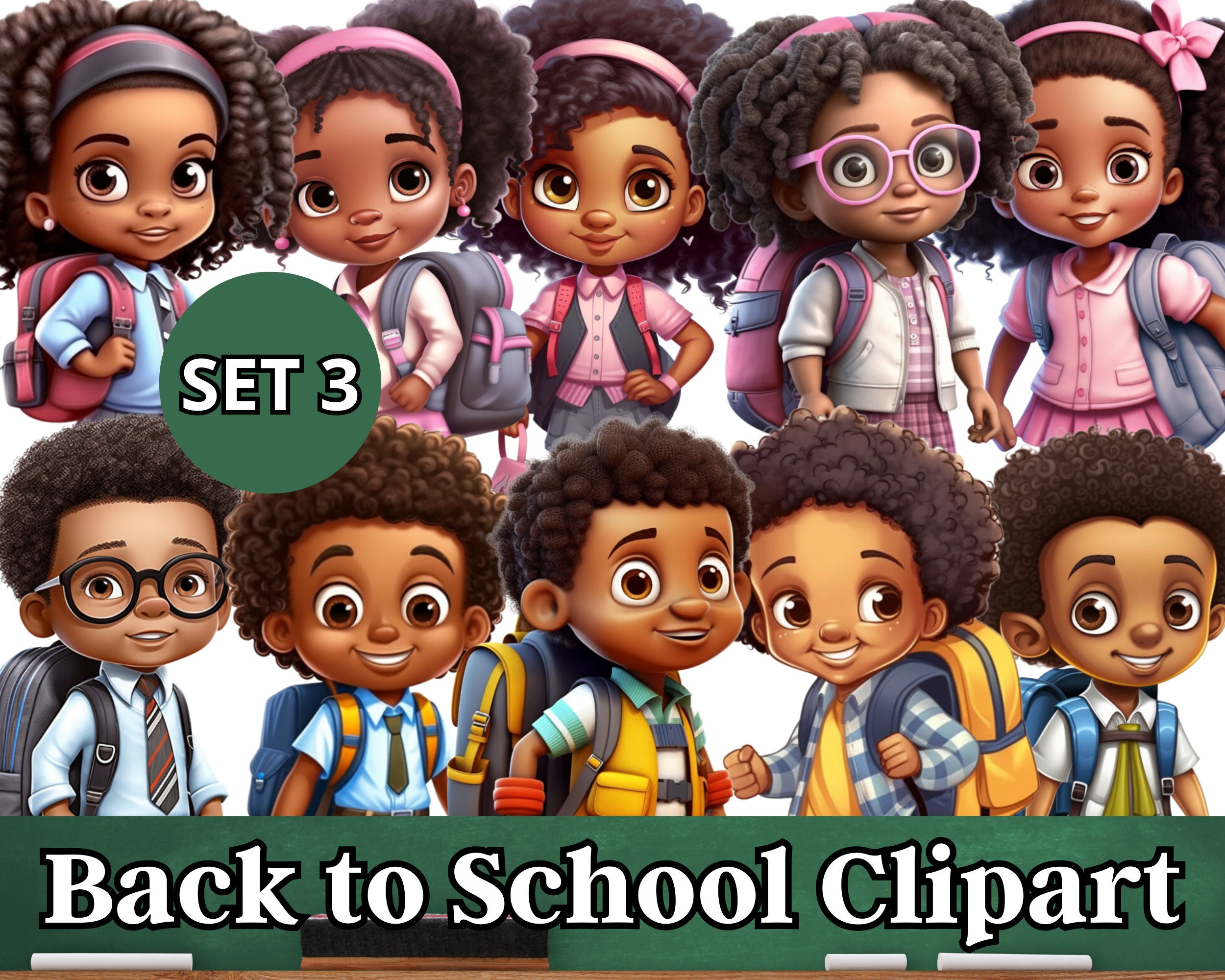 35 Back to School Transparent Clipart Set 3education Clipart - Etsy