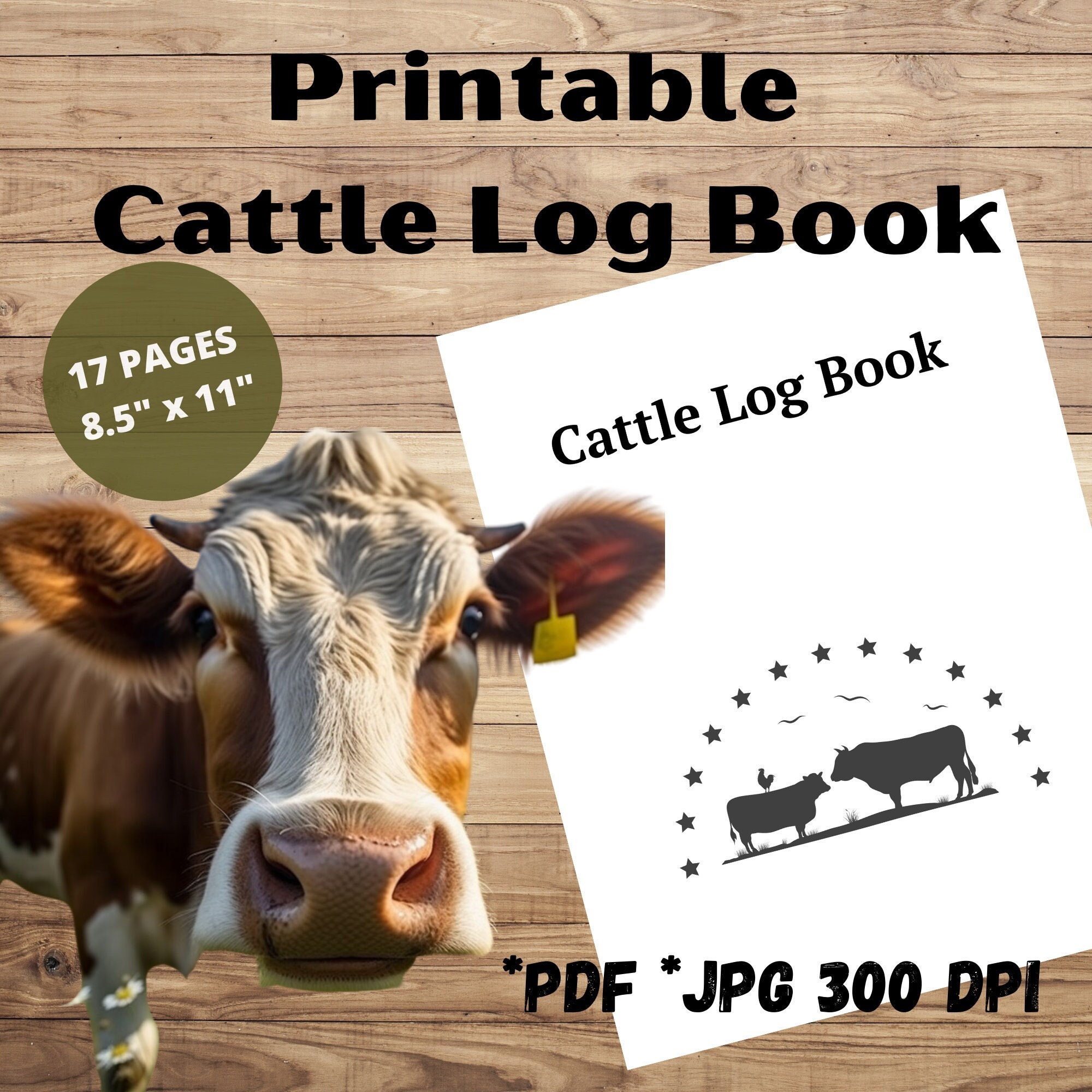 Printable Cattle Log Book Cattle Journal Instant Download - Etsy