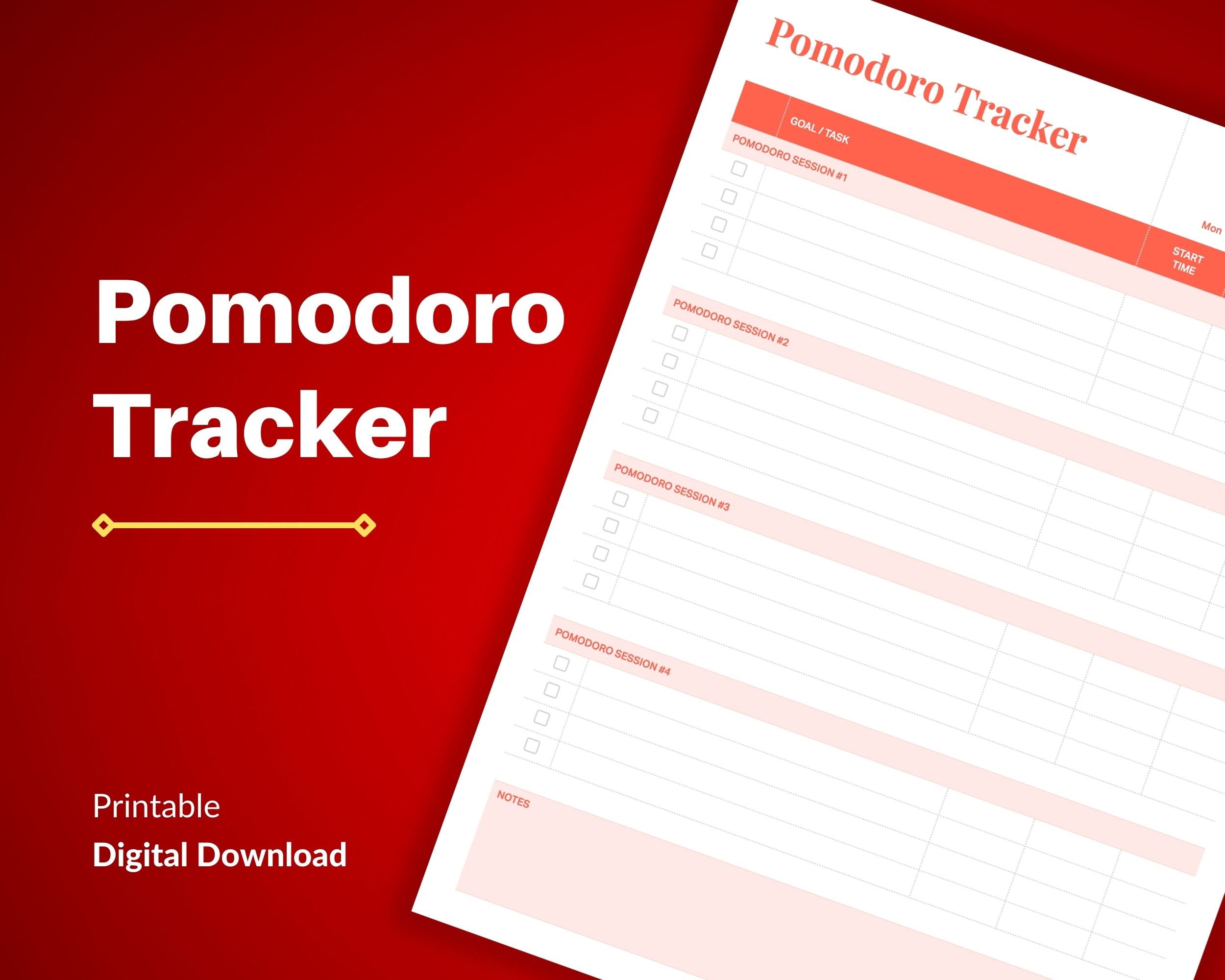 Printable Pomodoro Tracker Day Planner Focus Planner Time - Etsy